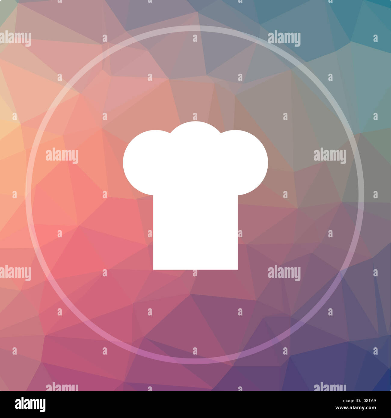 Chef icon. Chef website button on low poly background Stock Photo - Alamy