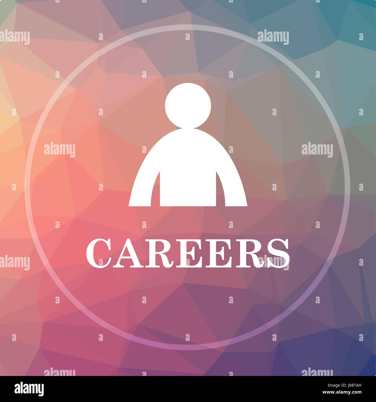 Careers icon. Careers website button on low poly background Stock Photo - Alamy