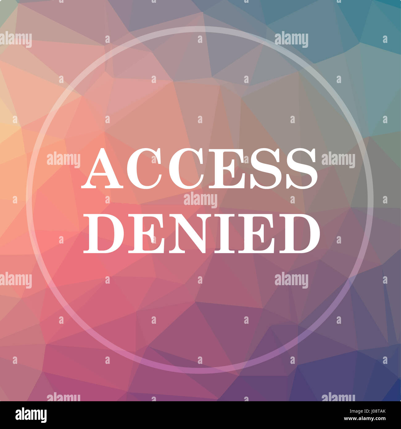 Access denied icon. Access denied website button on low poly background ...