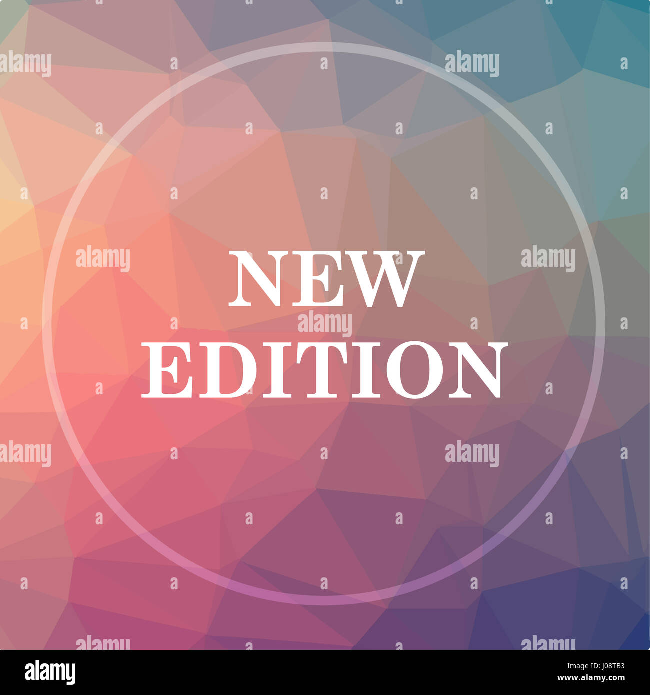 New edition icon. New edition website button on low poly background ...