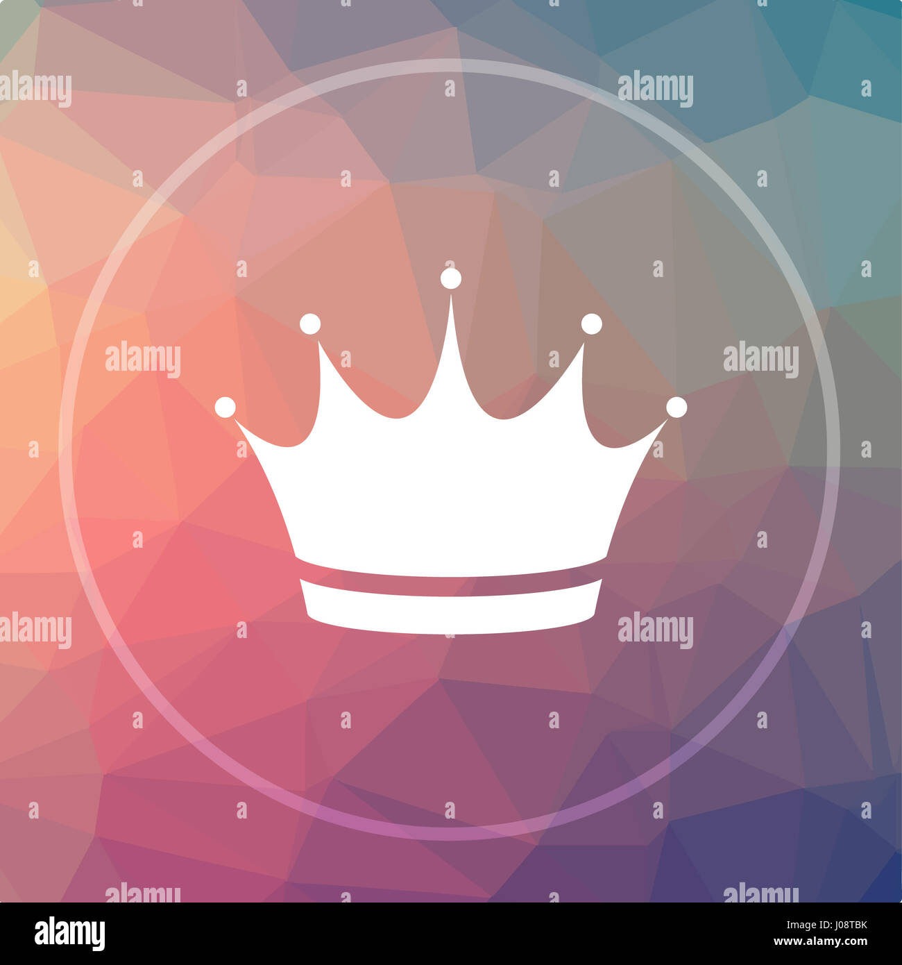 Crown icon. Crown website button on low poly background Stock Photo - Alamy