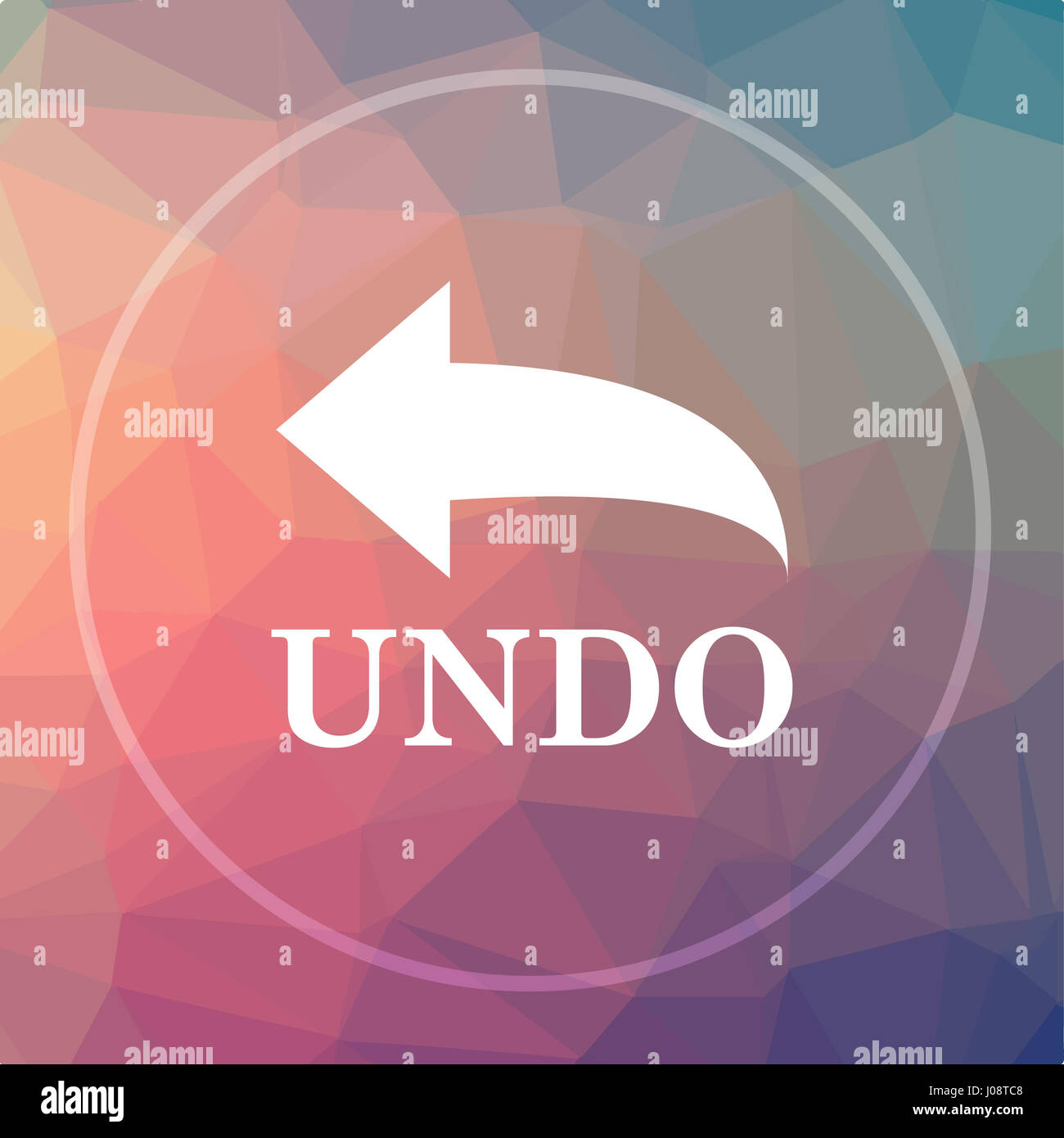Undo icon. Undo website button on low poly background Stock Photo - Alamy