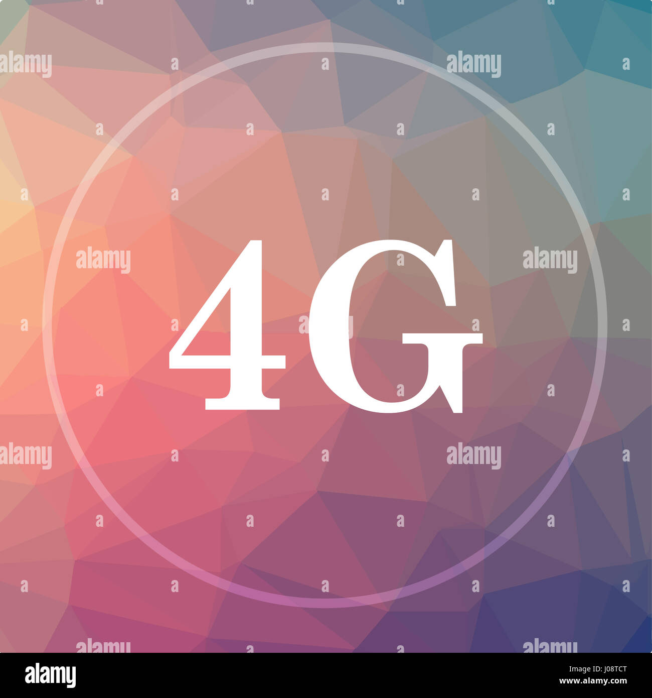 4G icon. 4G website button on low poly background Stock Photo - Alamy