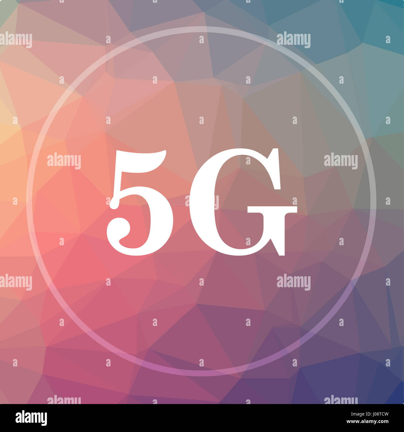 5G icon. 5G website button on low poly background Stock Photo - Alamy
