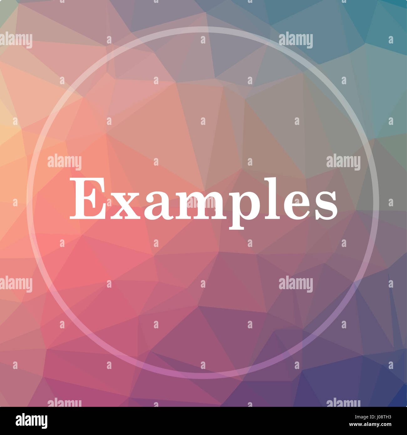 Examples icon. Examples website button on low poly background Stock ...