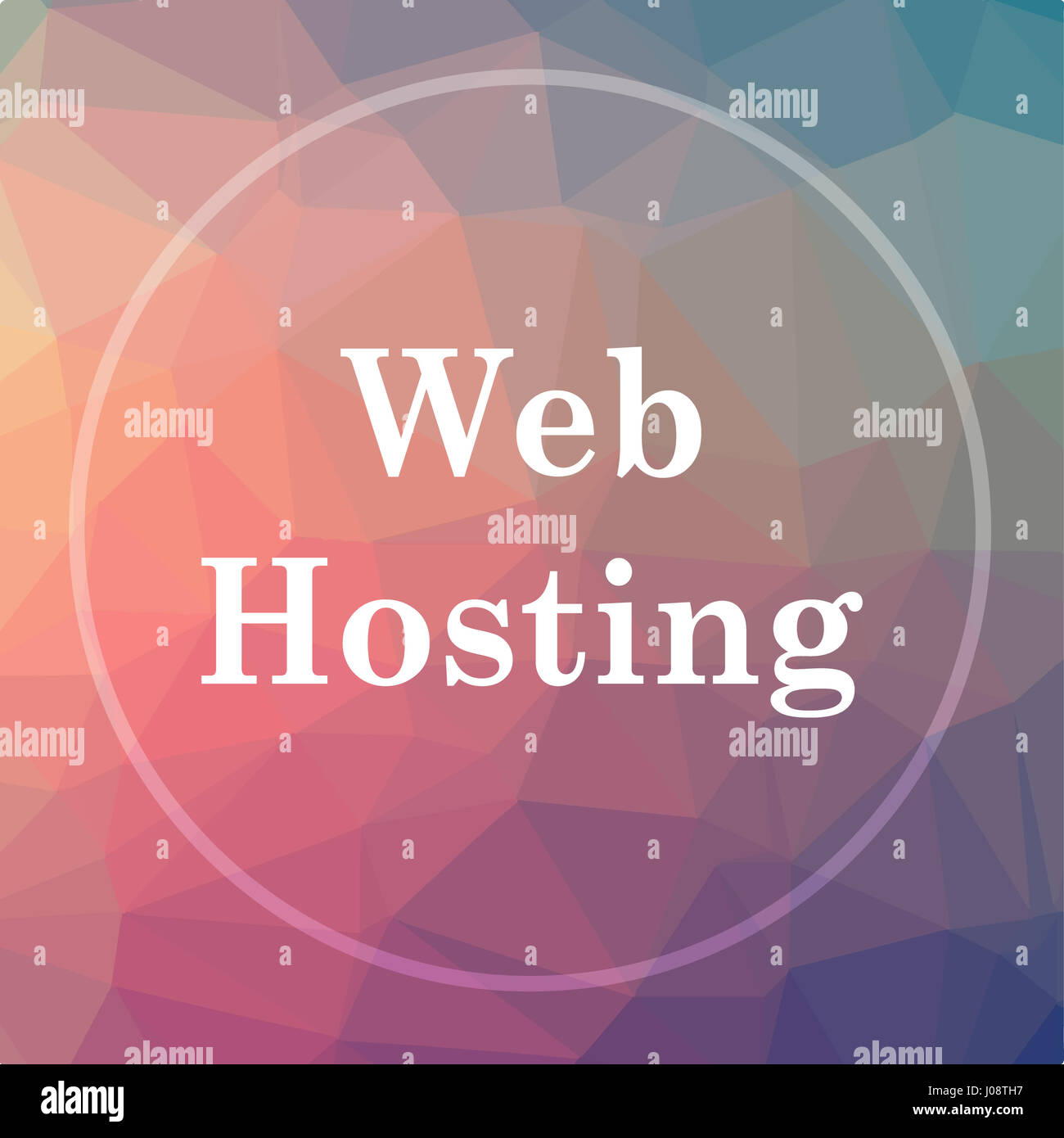 Web hosting icon. Web hosting website button on low poly background ...