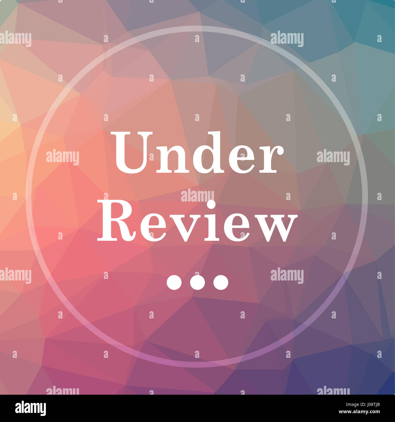 Under review icon. Under review website button on low poly background ...