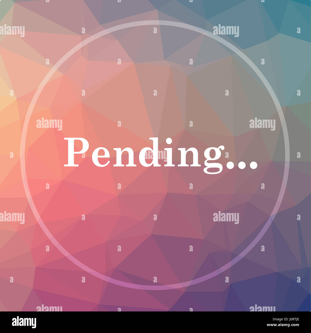 Pending icon. Pending website button on low poly background Stock Photo ...