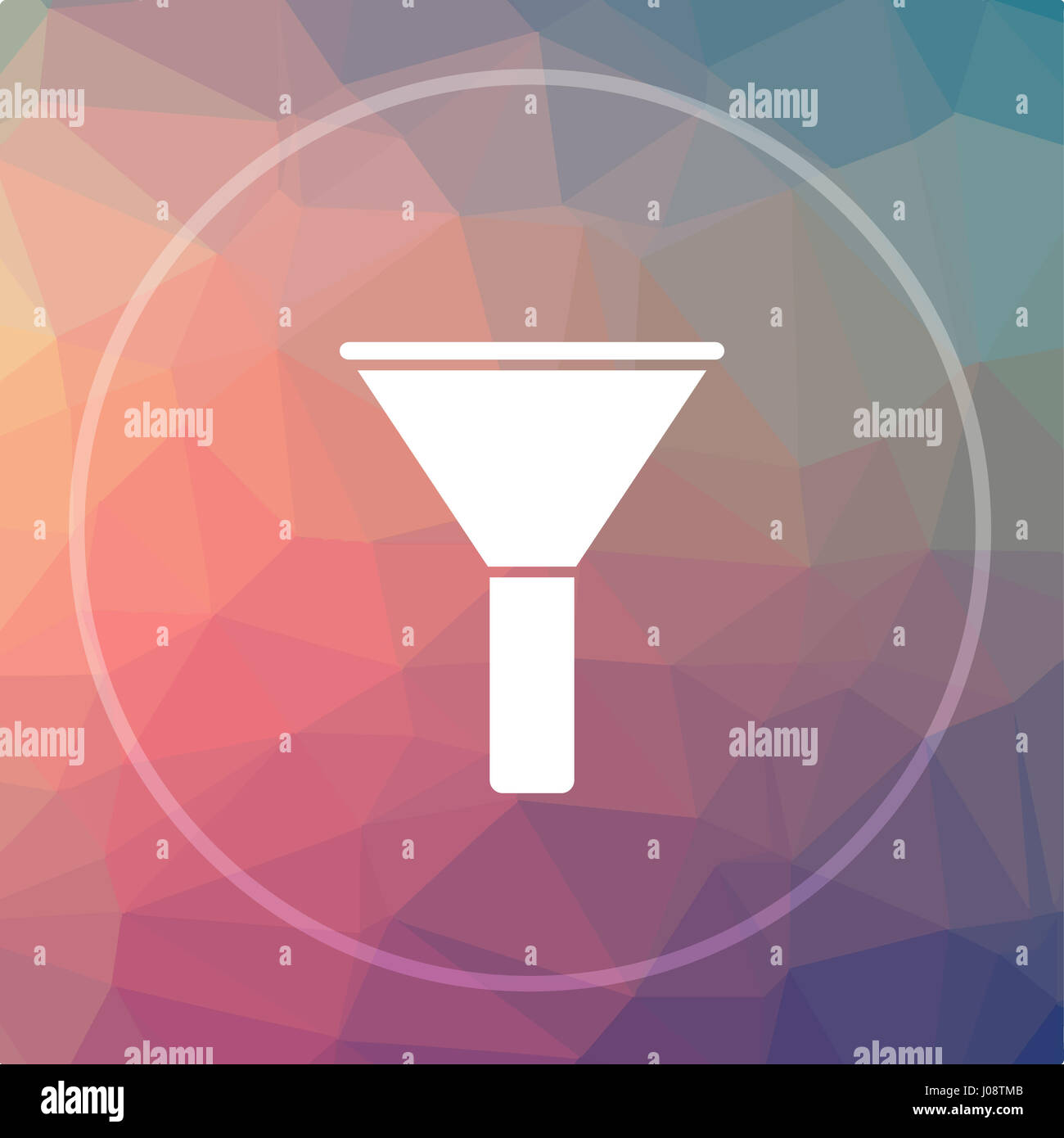 Filter icon. Filter website button on low poly background Stock Photo ...