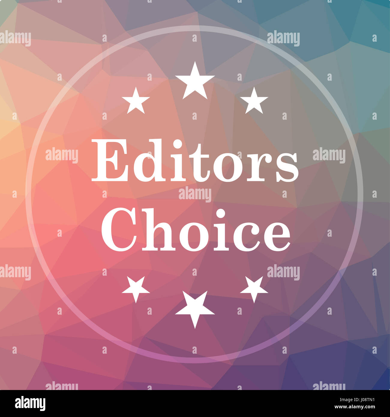 Editors choice icon. Editors choice website button on low poly ...