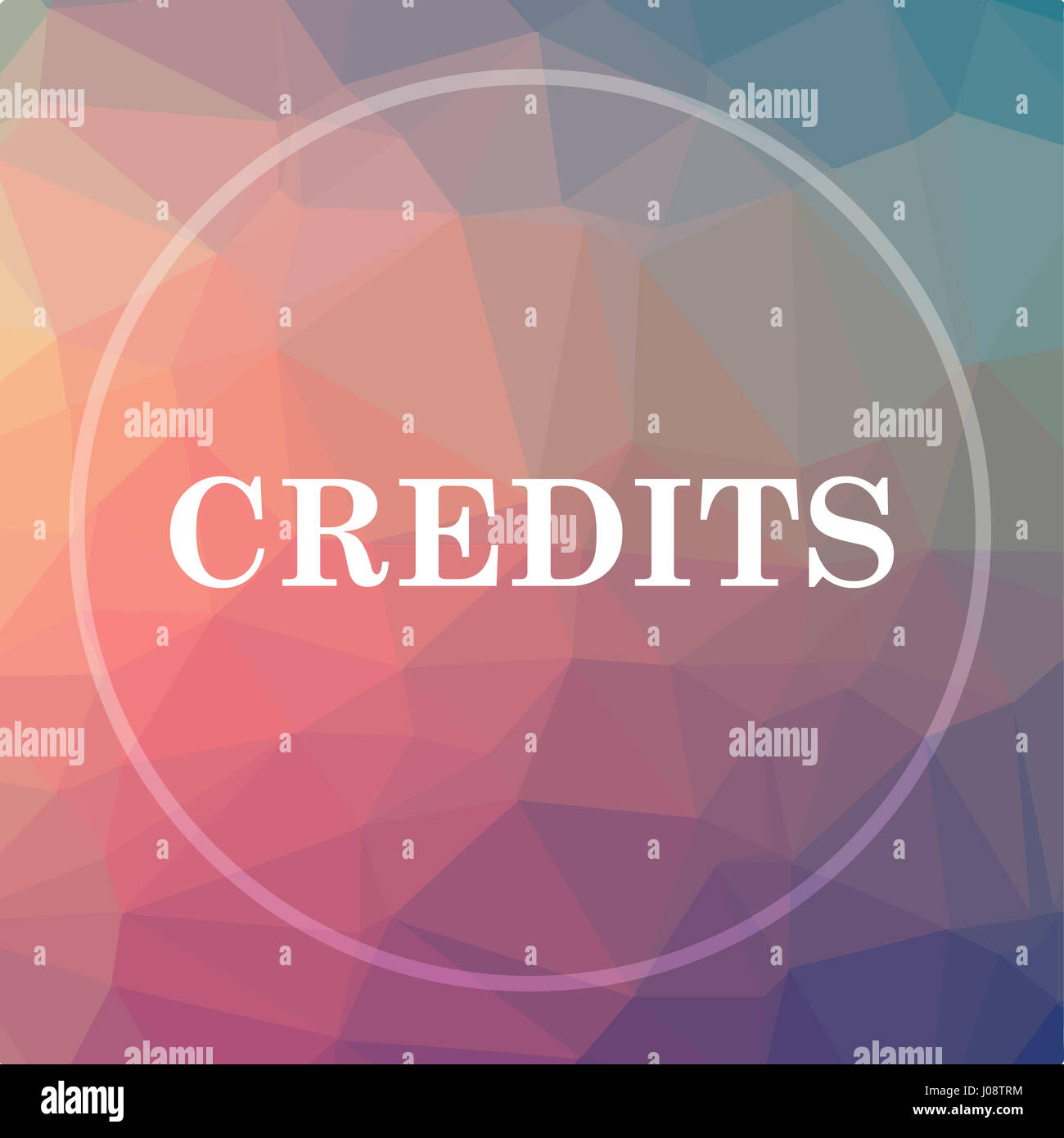 Credits icon. Credits website button on low poly background Stock Photo ...