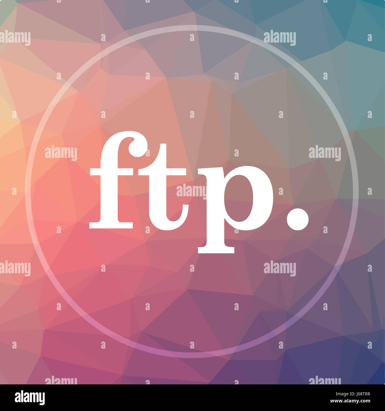 ftp. icon. ftp. website button on low poly background Stock Photo - Alamy