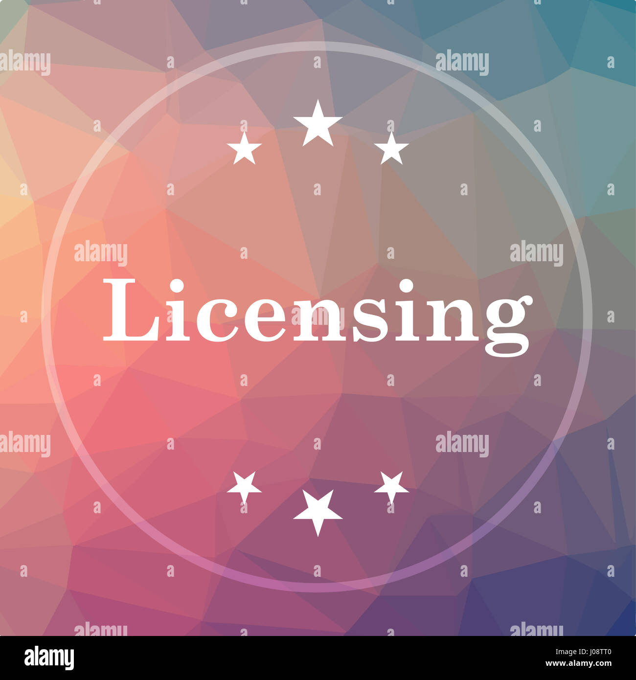Licensing icon. Licensing website button on low poly background Stock ...