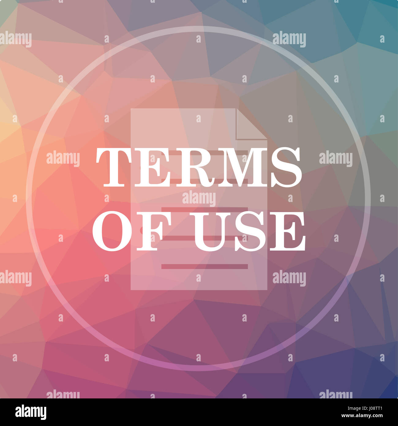 Terms of use icon. Terms of use website button on low poly background ...