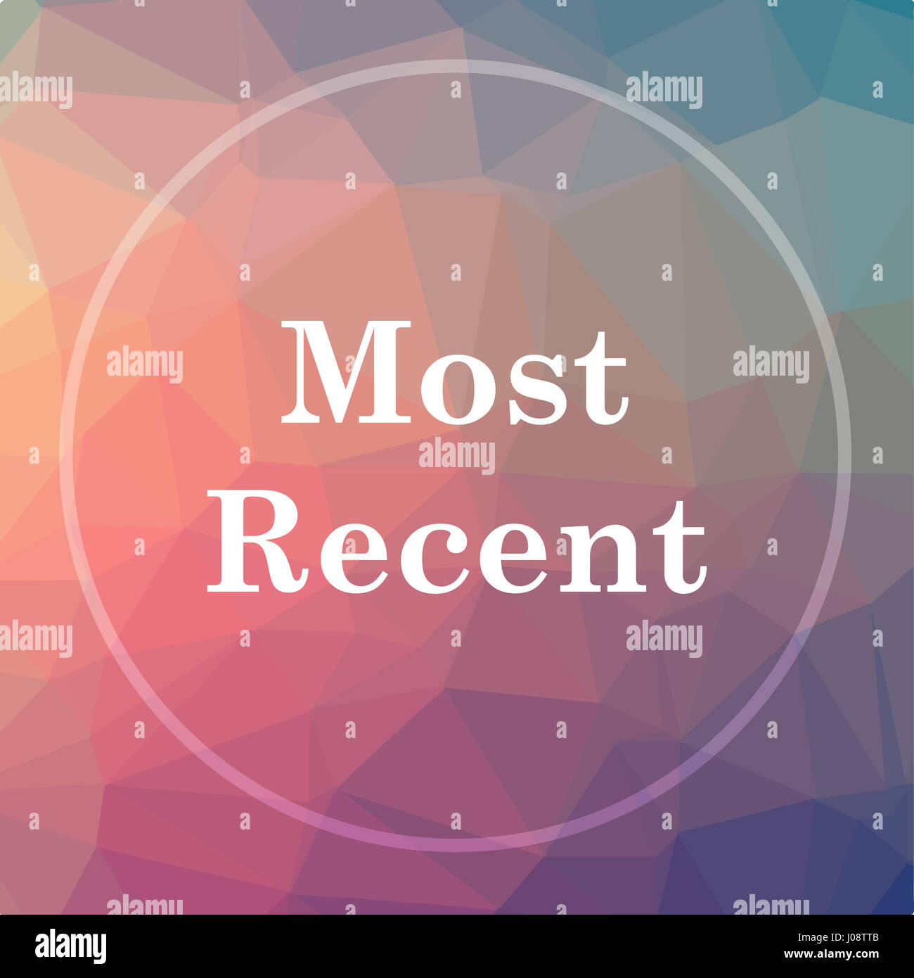 Most recent icon. Most recent website button on low poly background ...