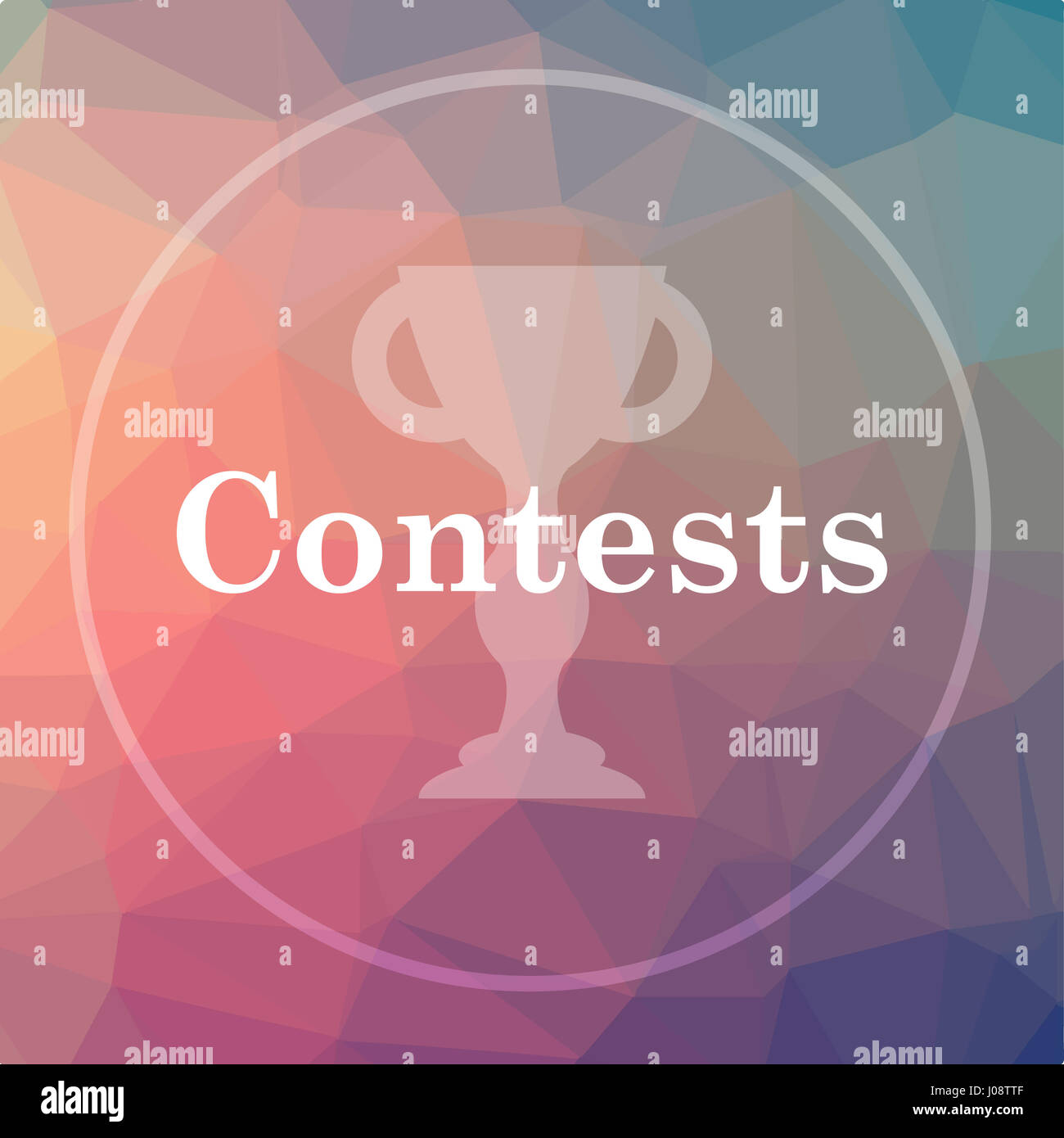 Contests icon. Contests website button on low poly background Stock ...