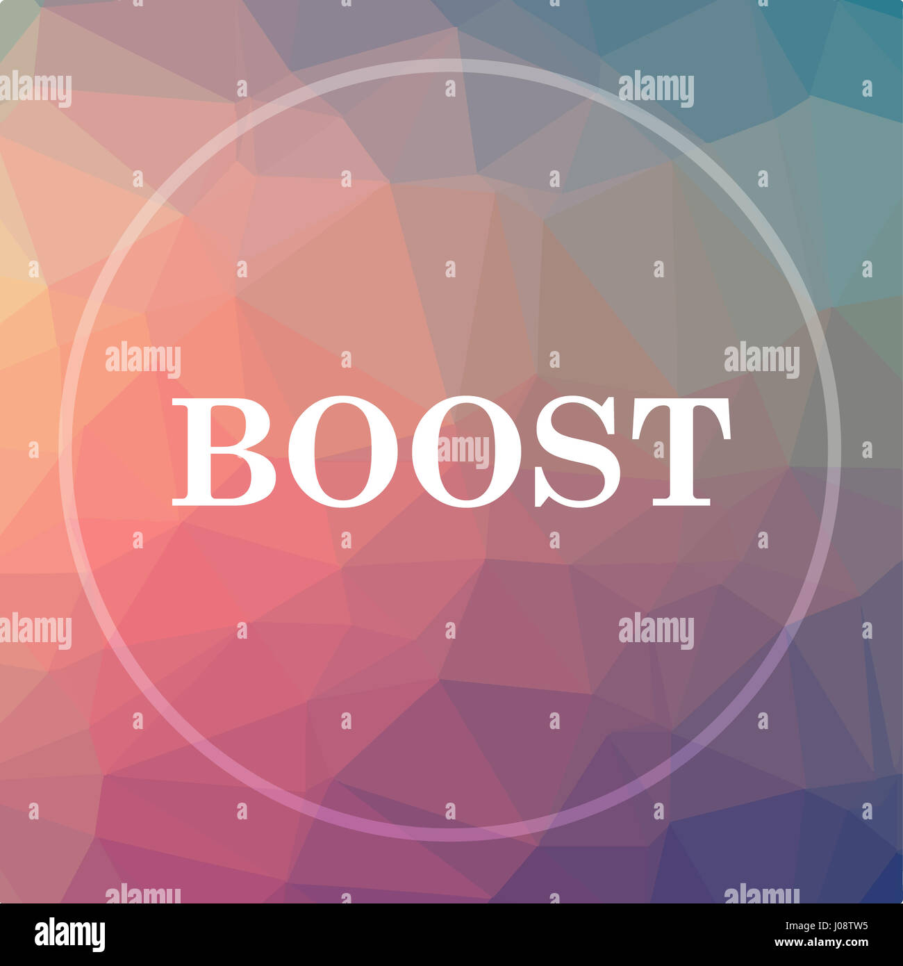 Boost icon. Boost website button on low poly background Stock Photo - Alamy