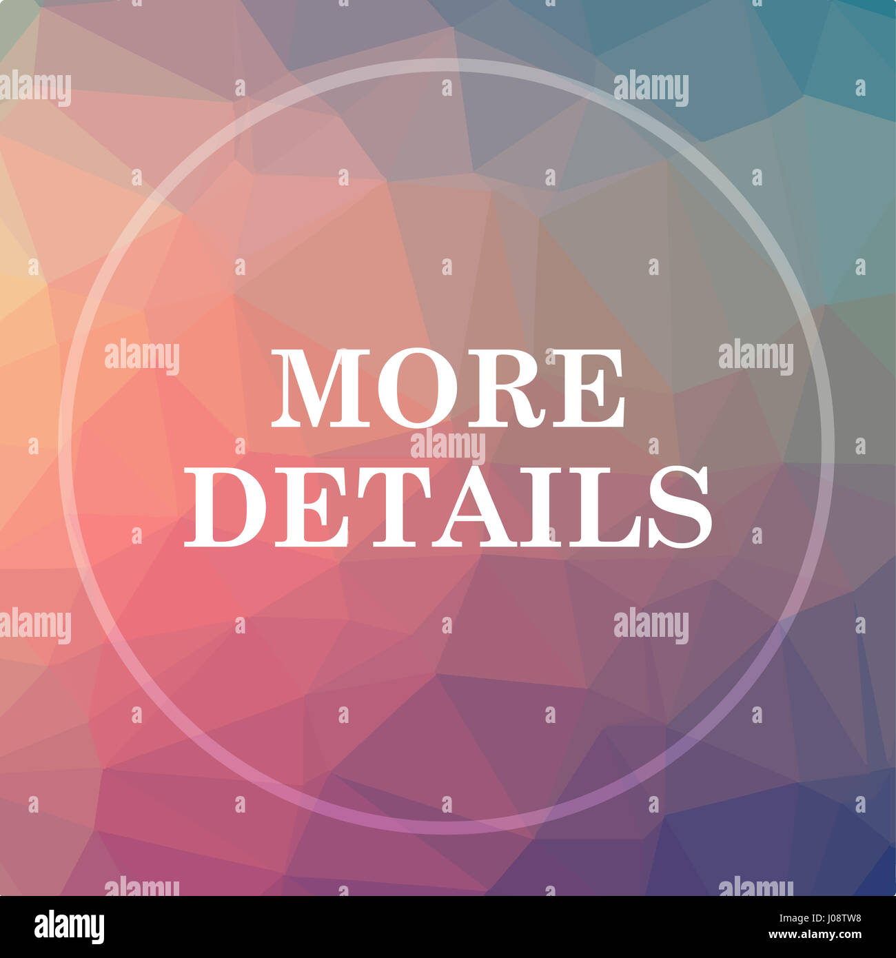More details icon. More details website button on low poly background ...