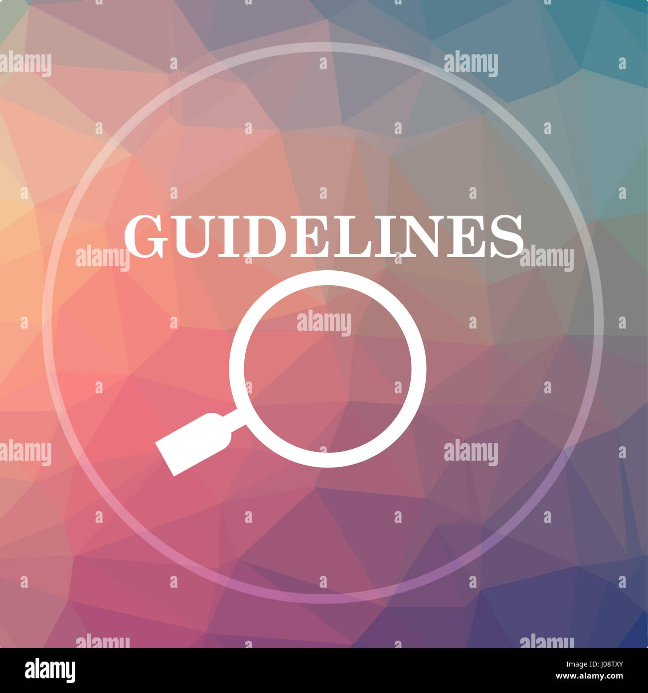Guidelines icon. Guidelines website button on low poly background Stock ...
