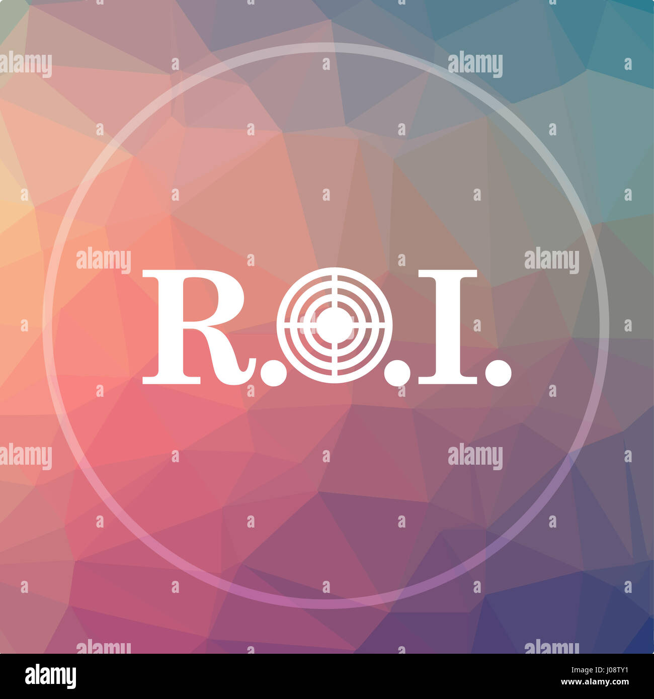 ROI icon. ROI website button on low poly background Stock Photo - Alamy