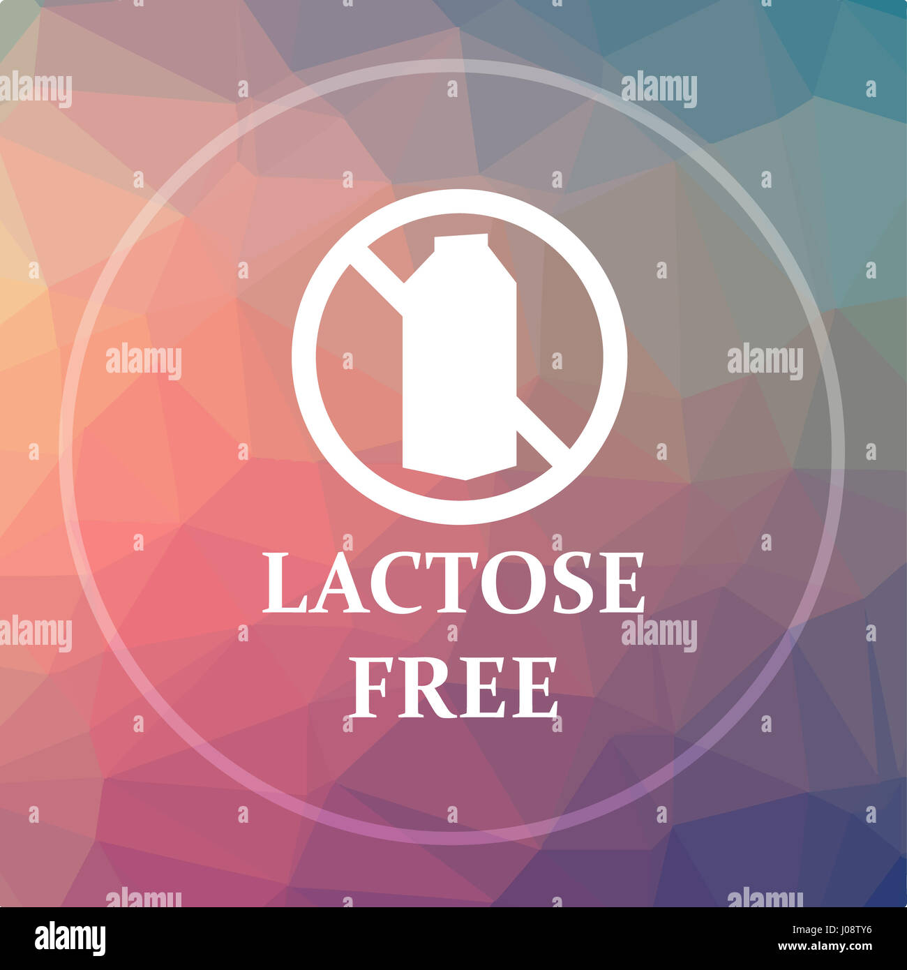 Lactose free icon. Lactose free website button on low poly background ...