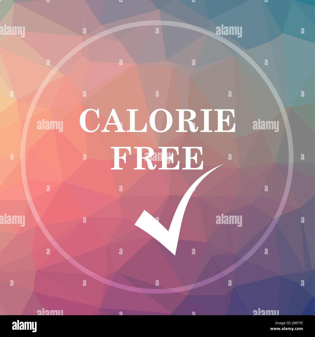 Calorie free icon. Calorie free website button on low poly background ...