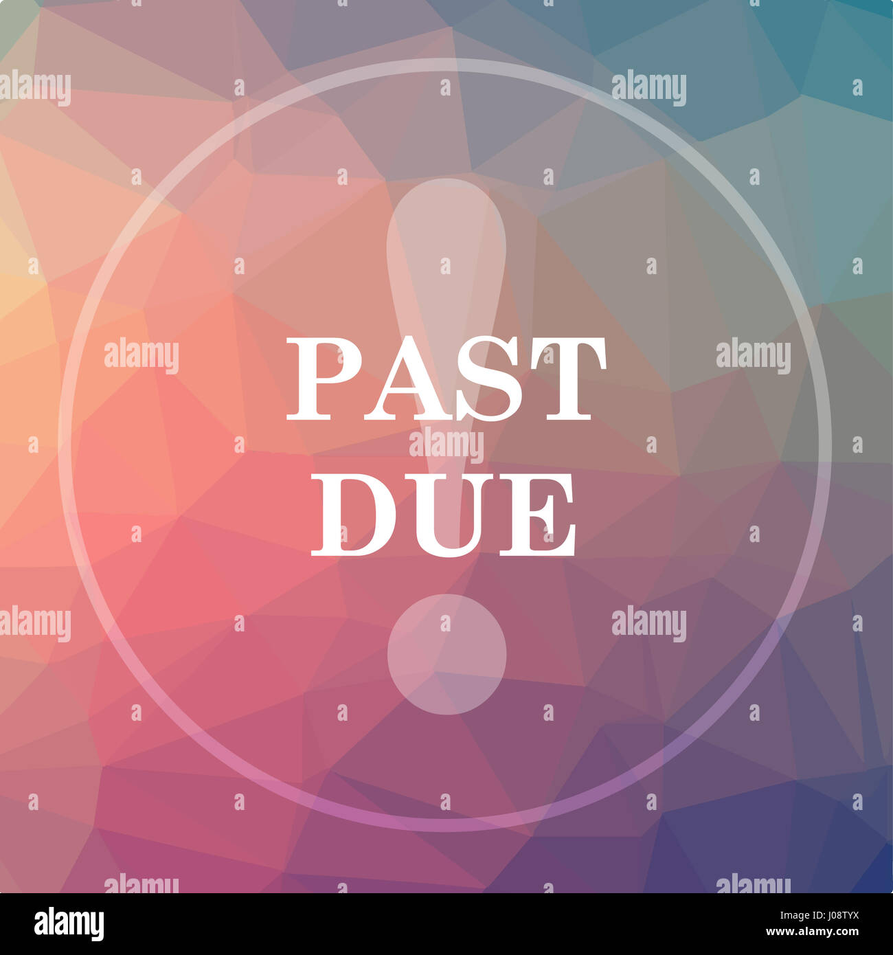Past due icon. Past due website button on low poly background Stock ...