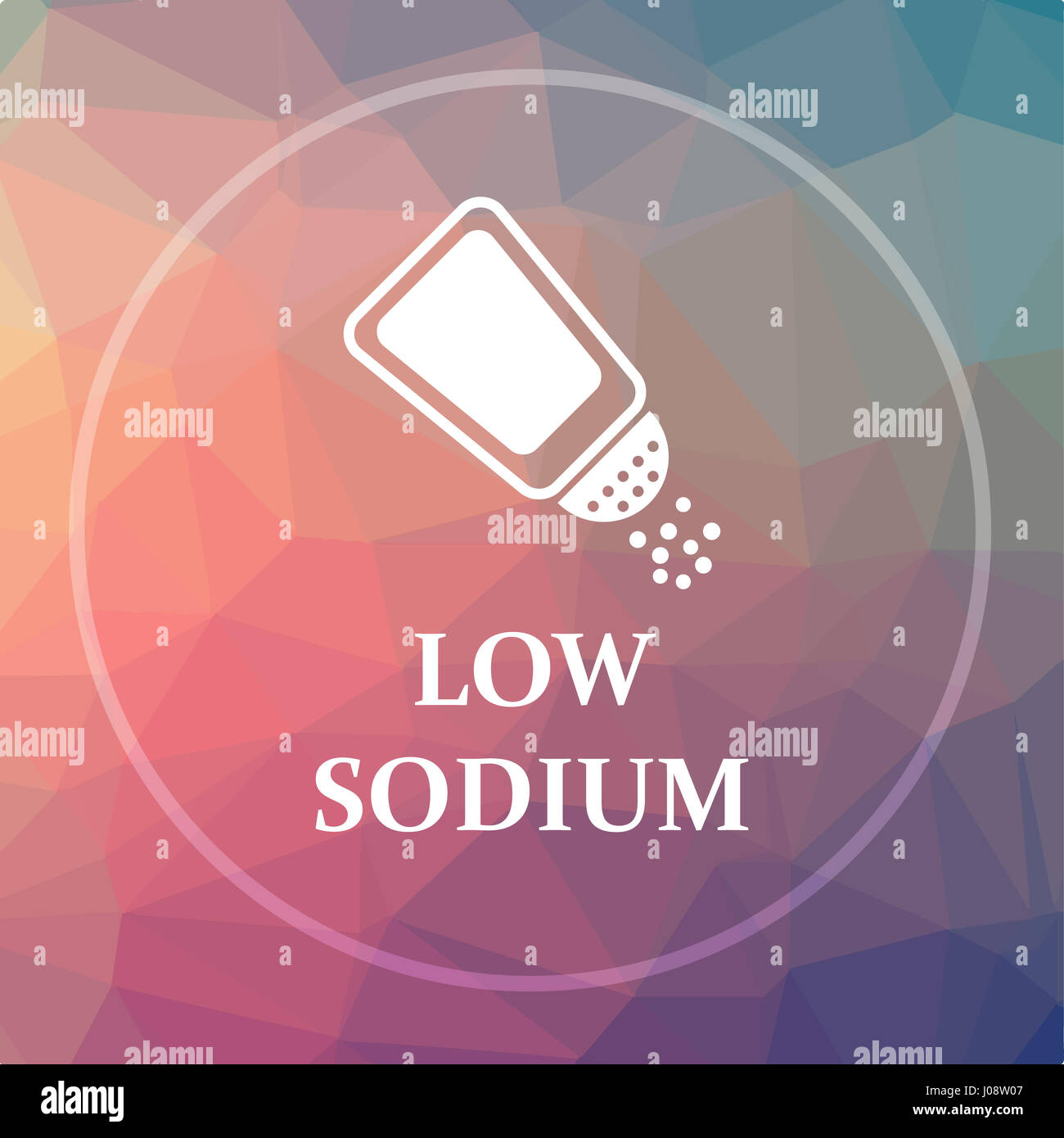 Low sodium icon. Low sodium website button on low poly background Stock ...