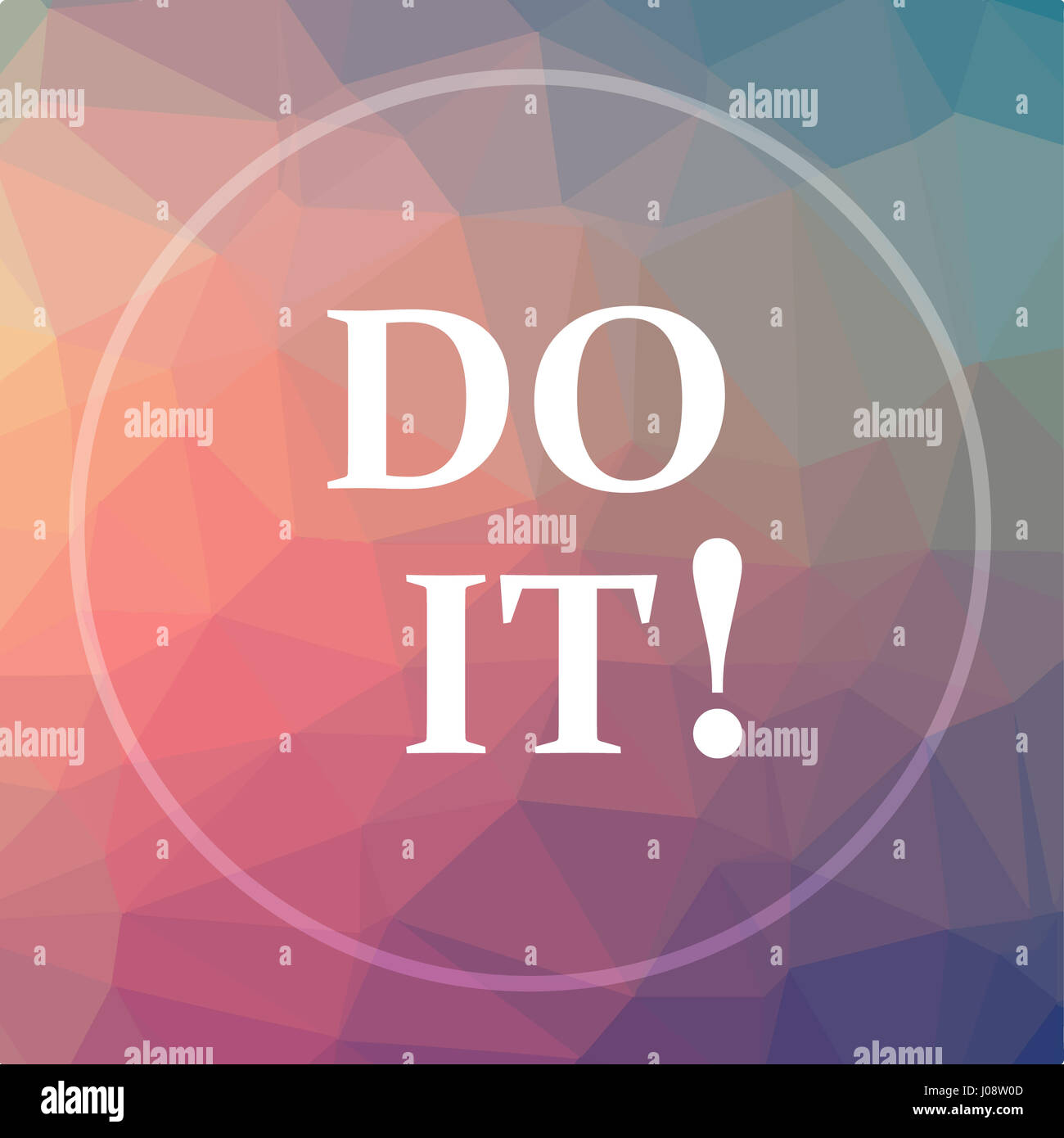 Do it icon. Do it website button on low poly background Stock Photo - Alamy