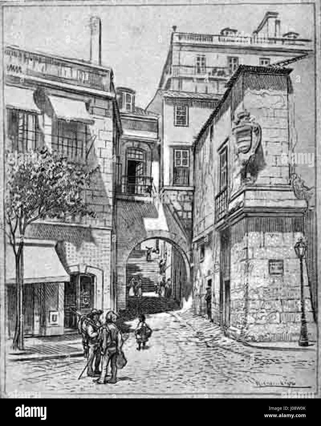 Roque Gameiro (Lisboa Velha, n.º 15) Arco de Jesus ao Campo das Cebolas ...