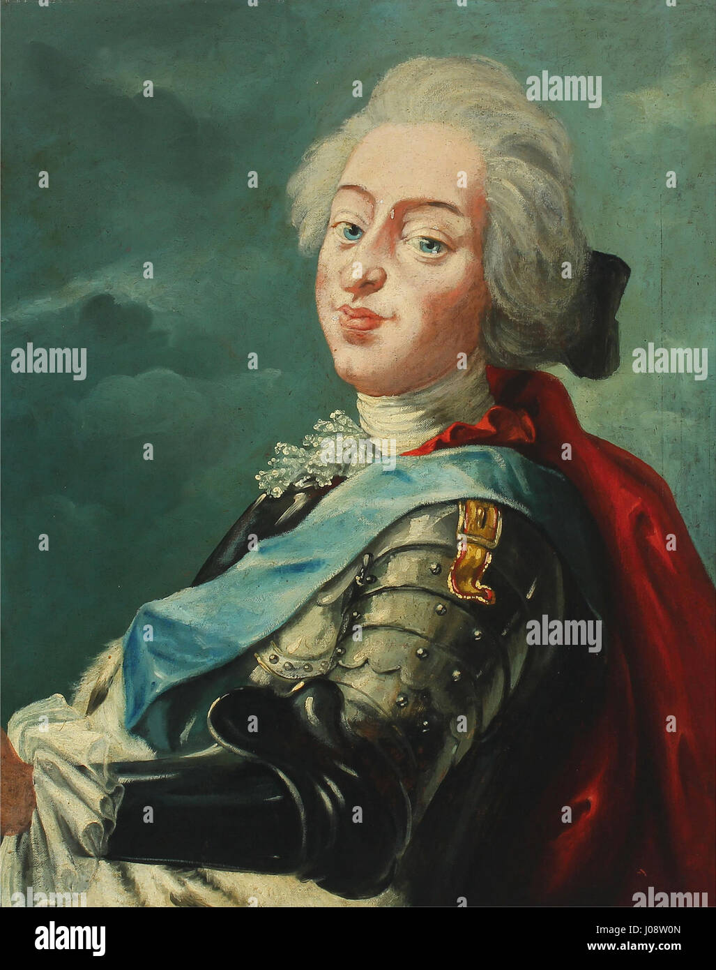 This portrait of King Frederick V presents a formal, realistic ...