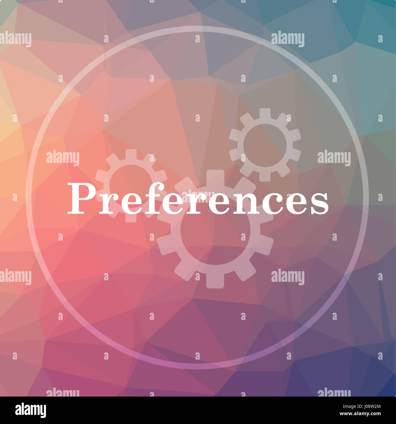 Preferences icon. Preferences website button on low poly background ...