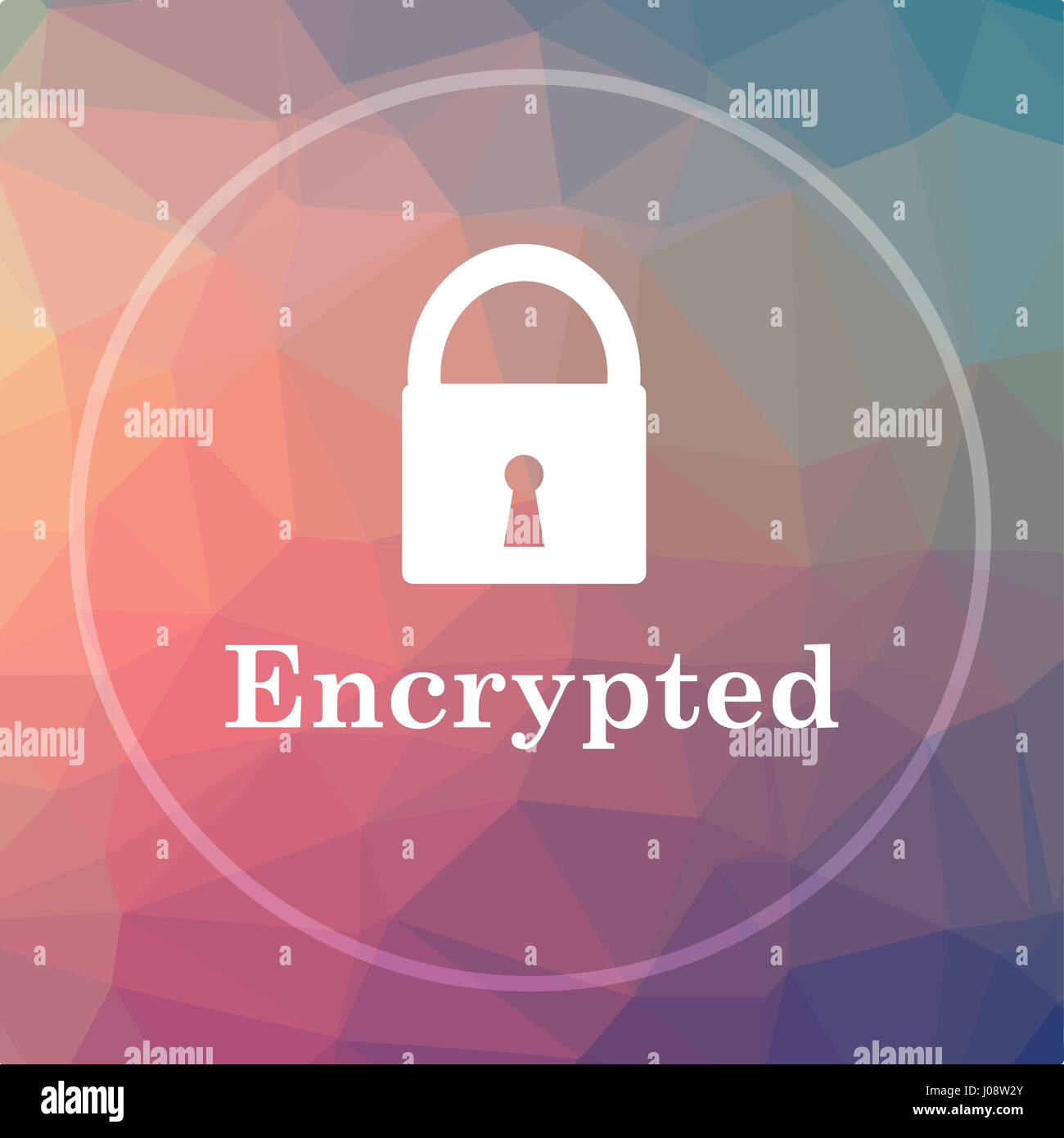 Encrypted icon. Encrypted website button on low poly background Stock ...