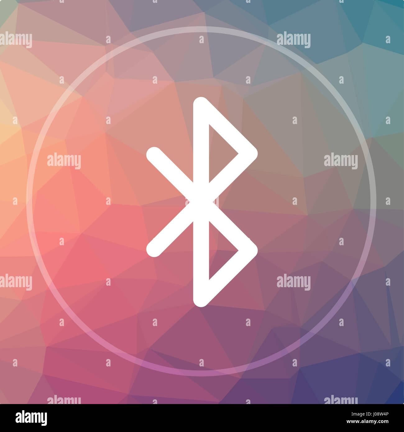 Bluetooth icon. Bluetooth website button on low poly background Stock ...
