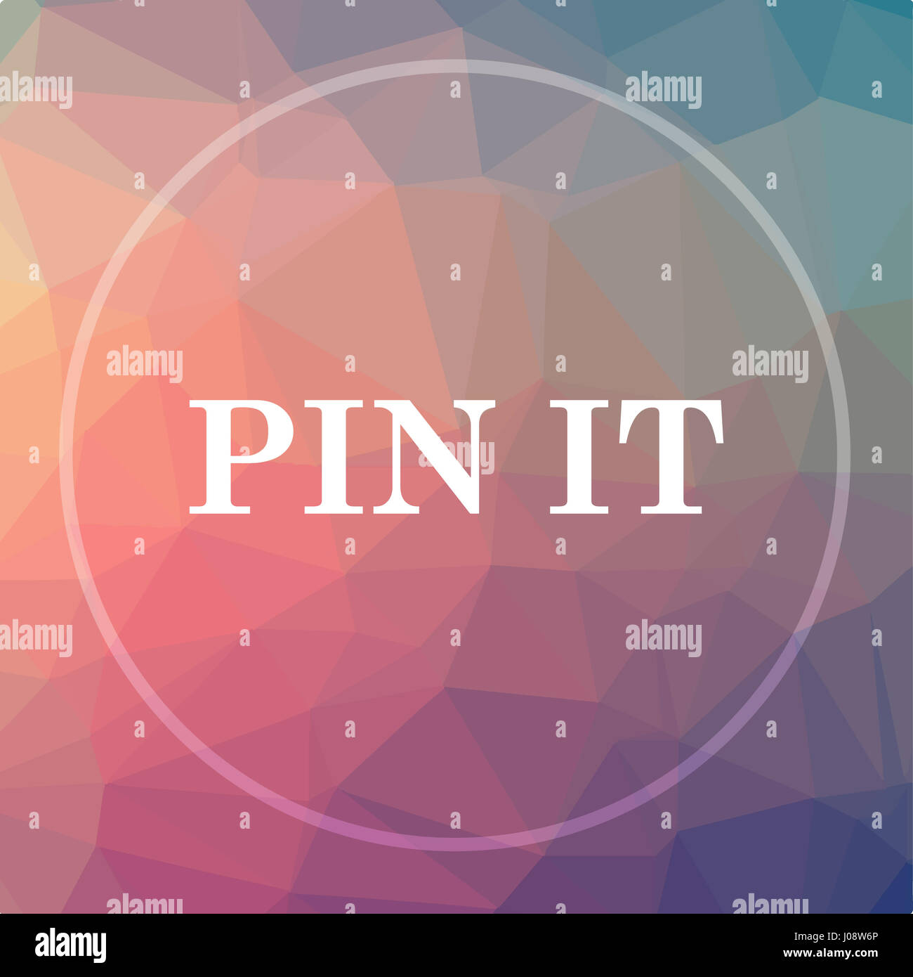 Pin it icon. Pin it website button on low poly background Stock Photo ...