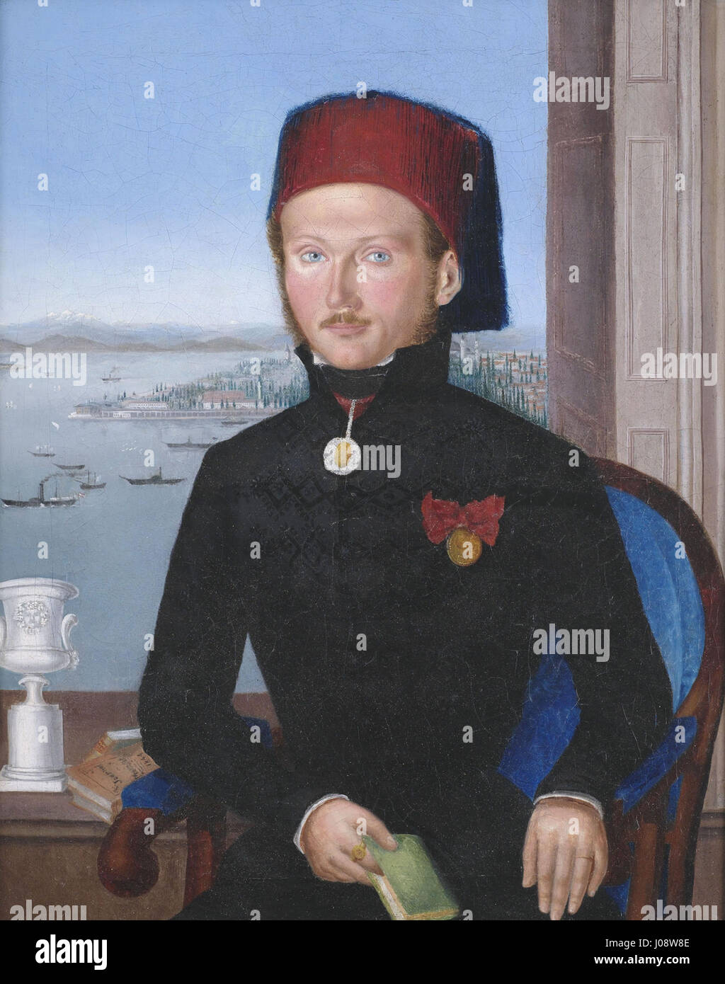 This 1844 portrait depicts a traveler dressed in Turkish attire ...