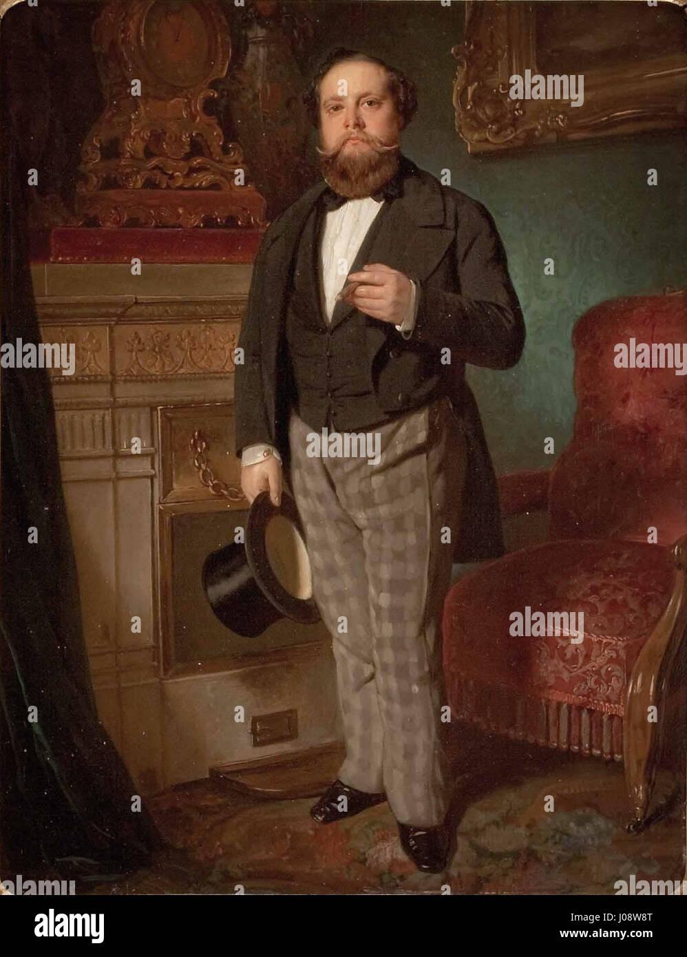 This portrait of a bourgeois man, from the 19th century, emphasizes the ...