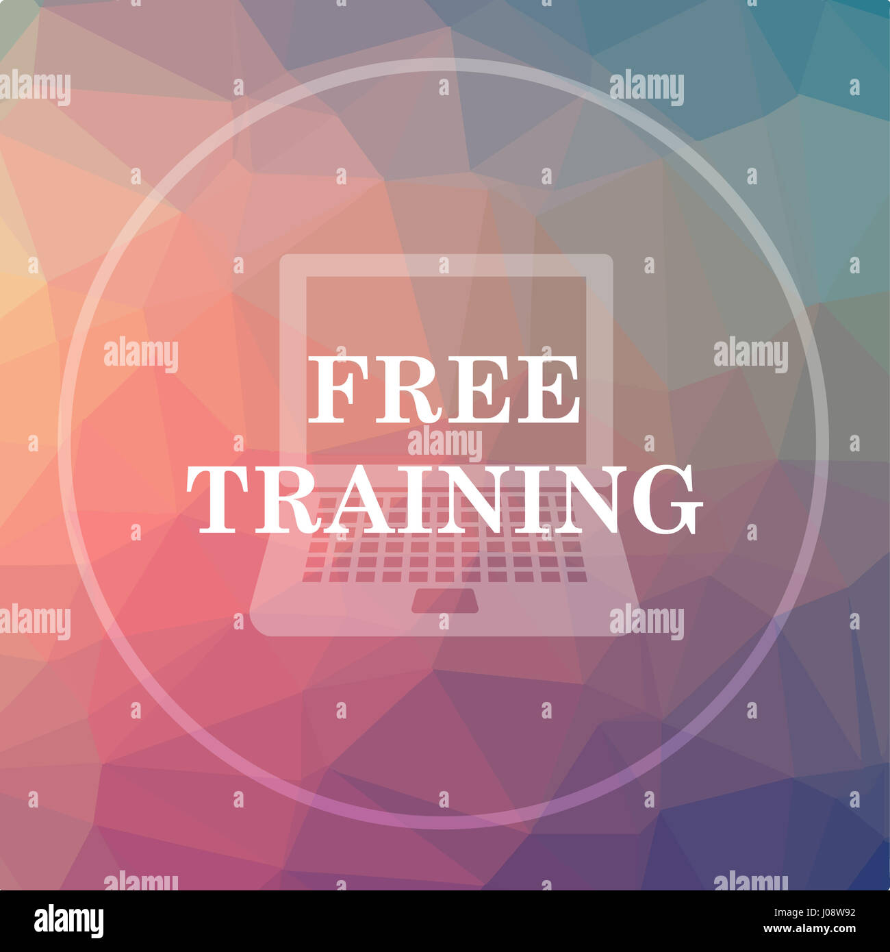 Free training icon. Free training website button on low poly background ...