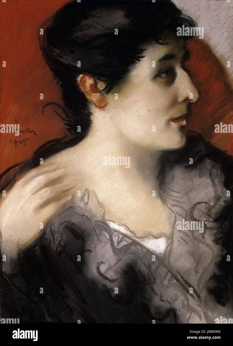 This portrait by Rippl shows Mrs. Miksa Fenyo, capturing the elegance ...