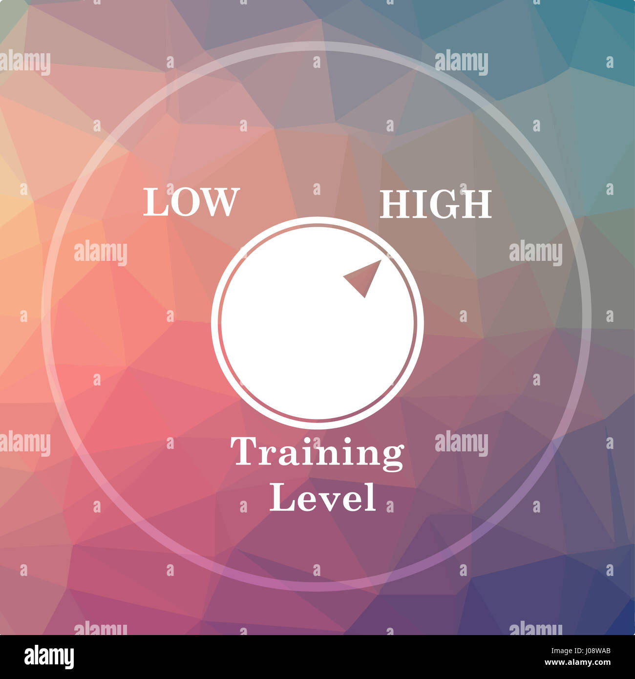 Training level icon. Training level website button on low poly ...