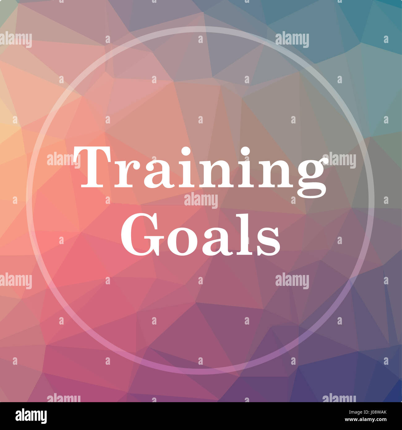 Training goals icon. Training goals website button on low poly ...