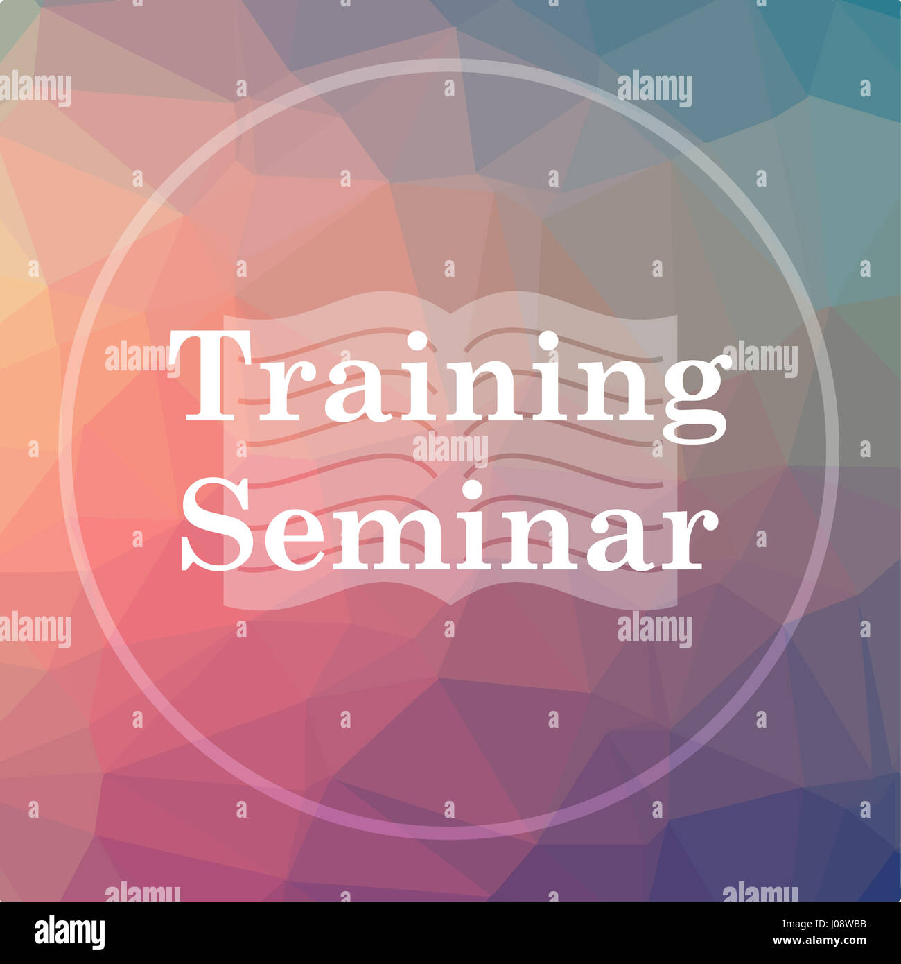 Training seminar icon. Training seminar website button on low poly ...