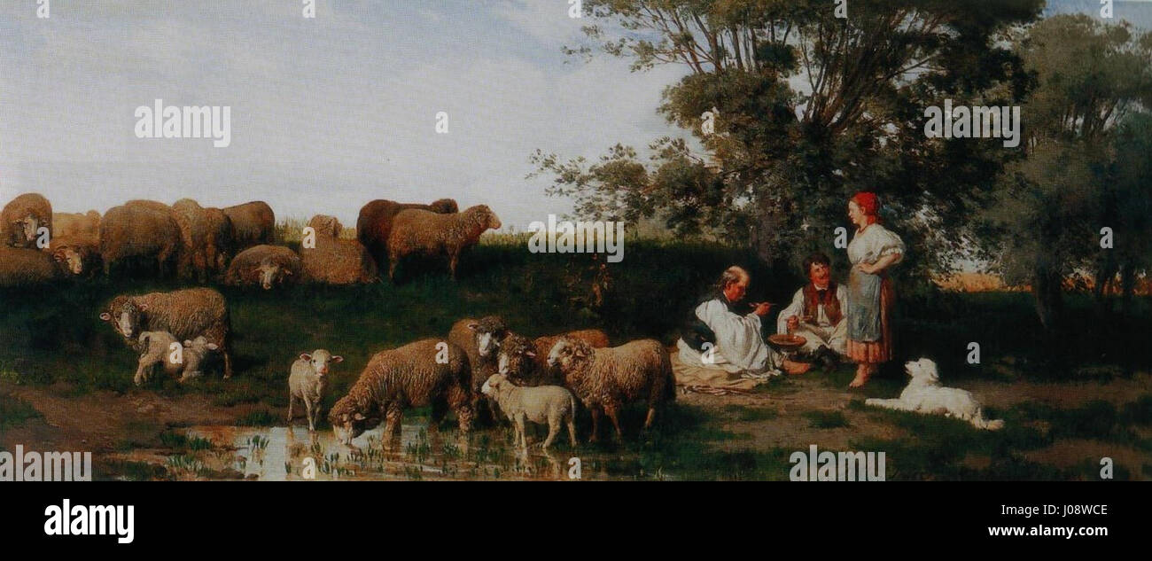 'Plik At Noon' (1873) is a landscape painting featuring a scene at ...