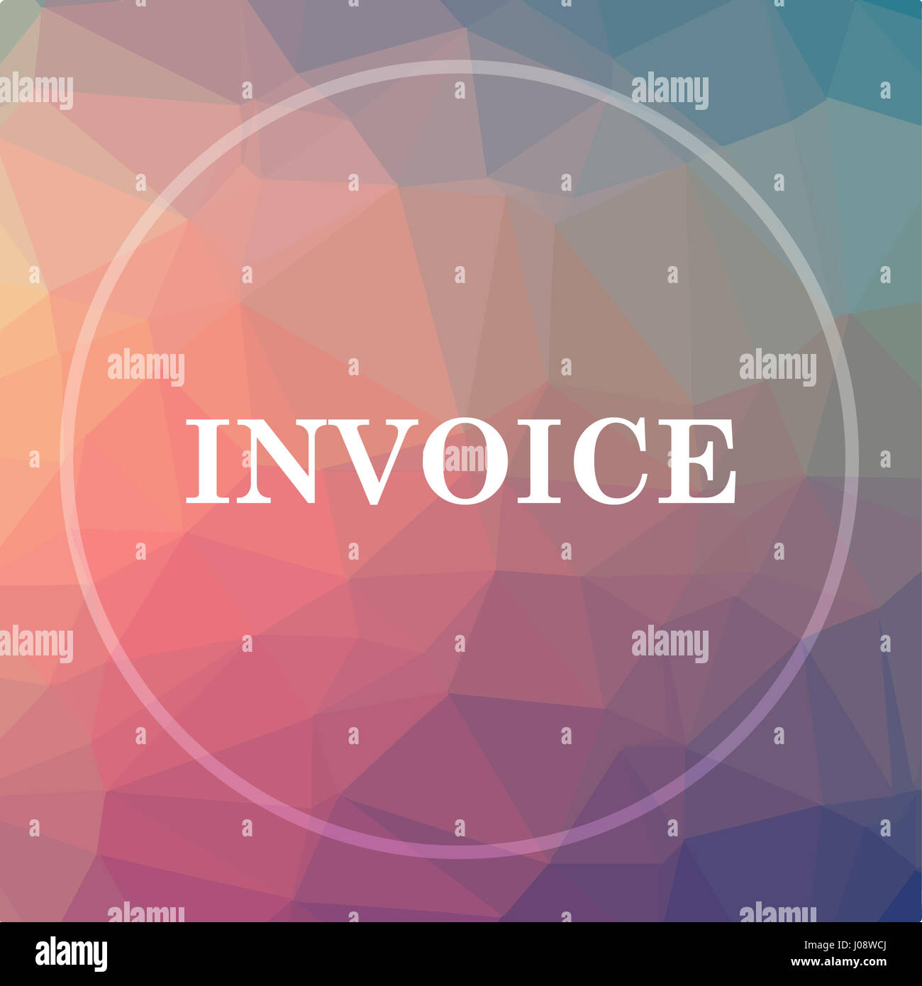 Invoice icon. Invoice website button on low poly background Stock Photo ...