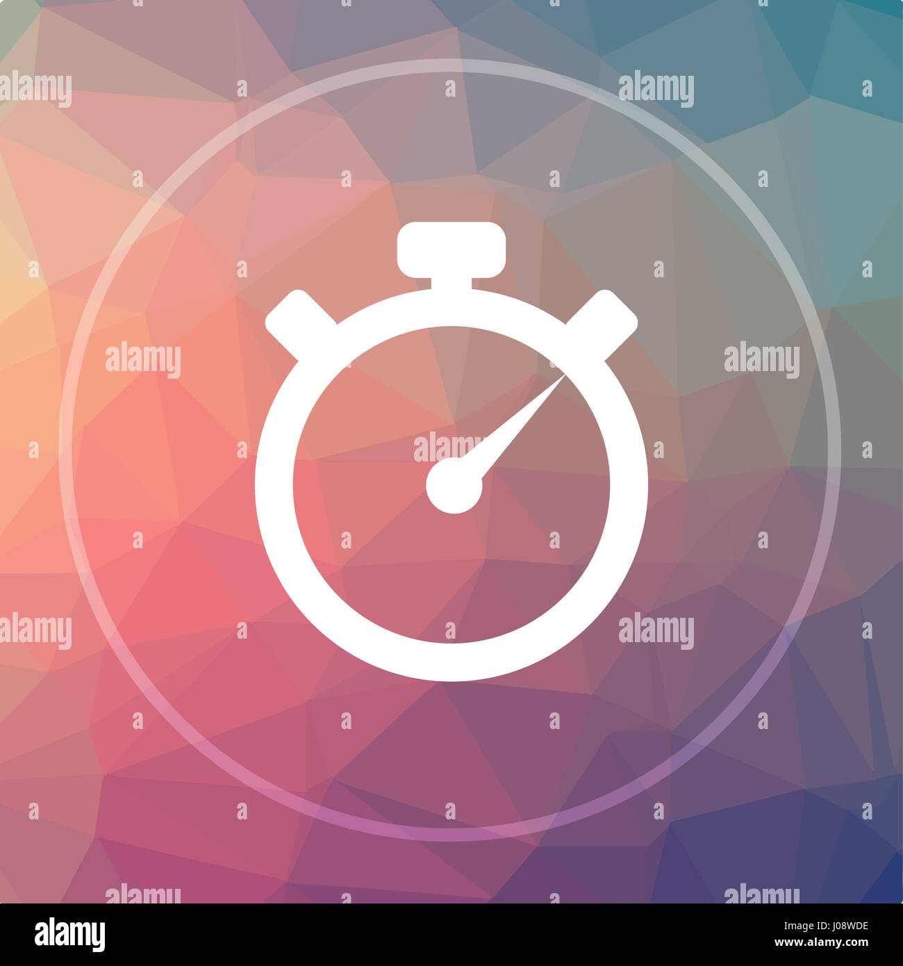 Timer icon. Timer website button on low poly background Stock Photo - Alamy