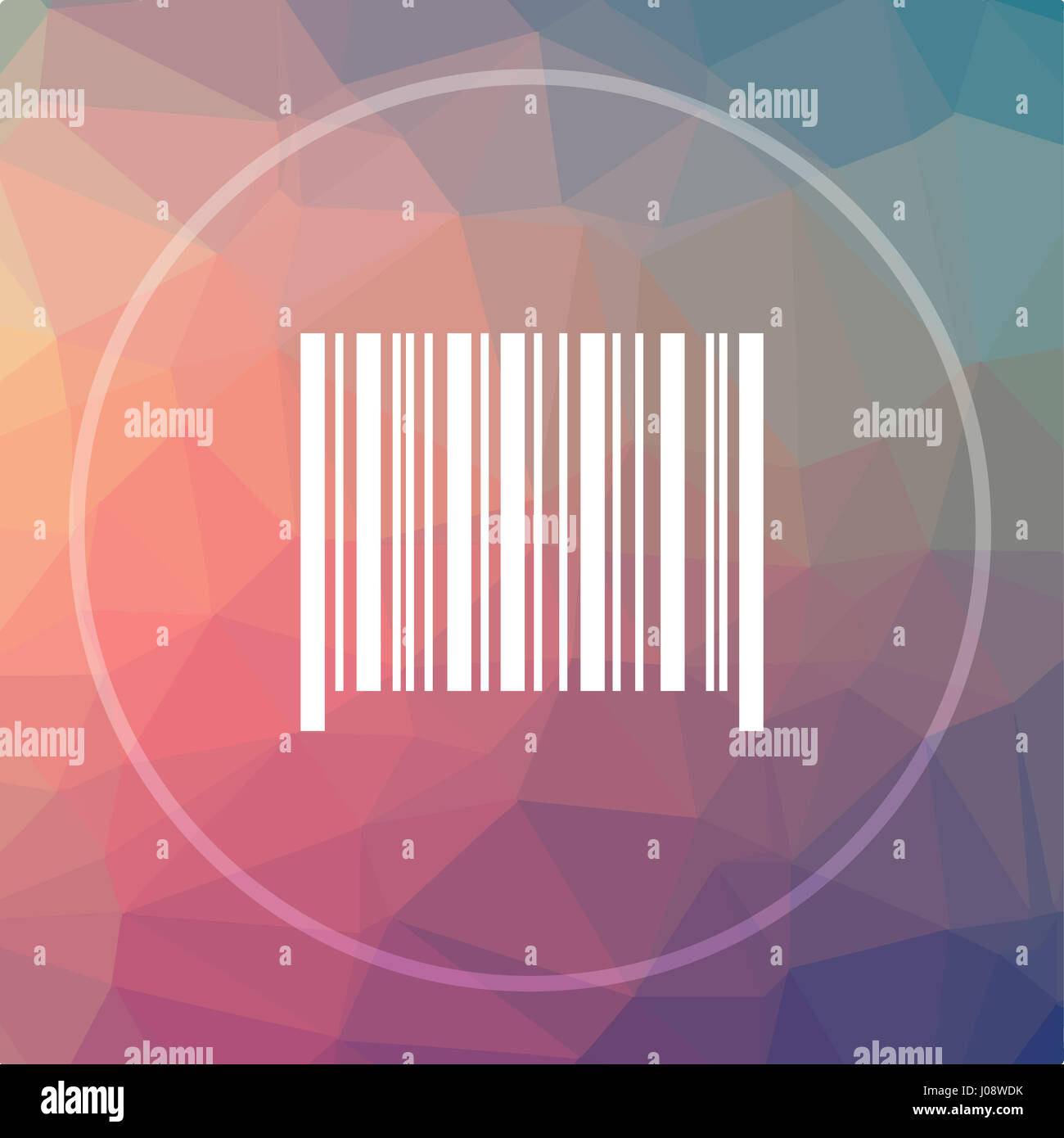Barcode icon. Barcode website button on low poly background Stock Photo ...