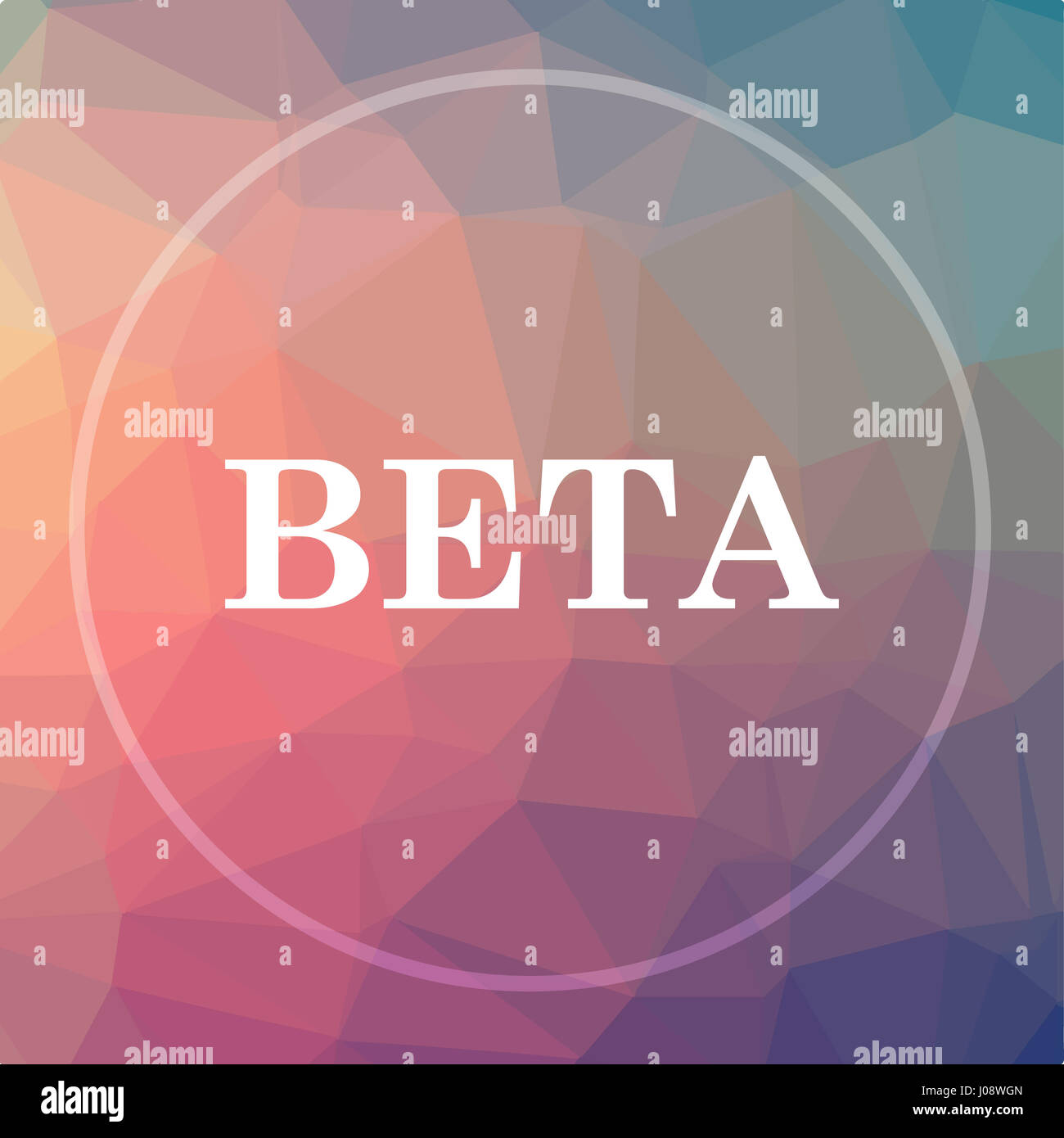 Beta icon. Beta website button on low poly background Stock Photo - Alamy