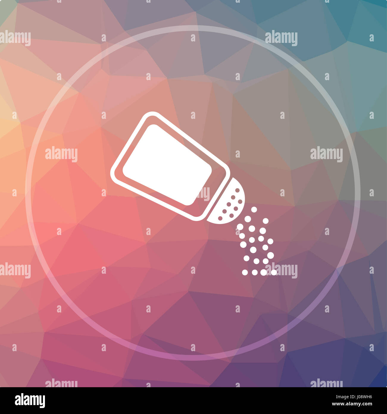 Salt icon. Salt website button on low poly background Stock Photo - Alamy