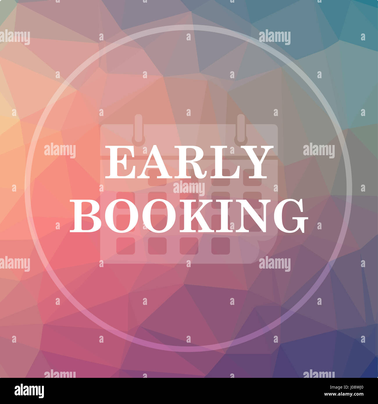 Early booking icon. Early booking website button on low poly background ...