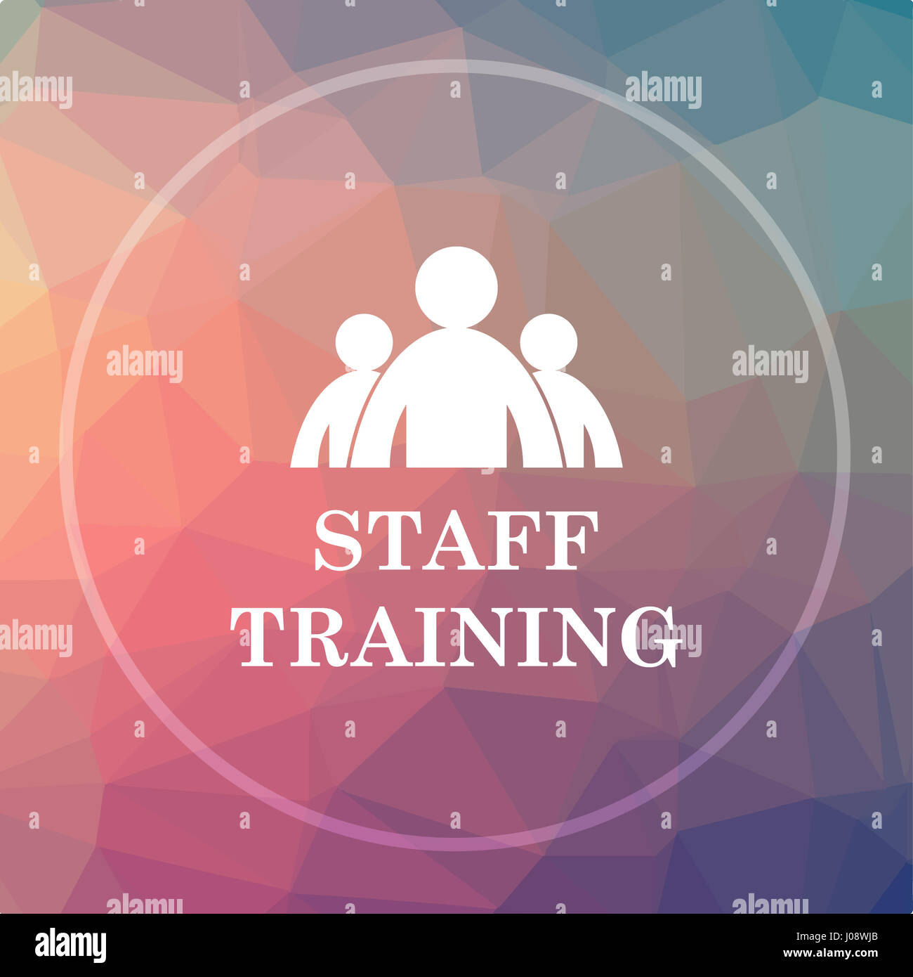 Staff training icon. Staff training website button on low poly ... Staff training icon. Staff training website button on low poly ...